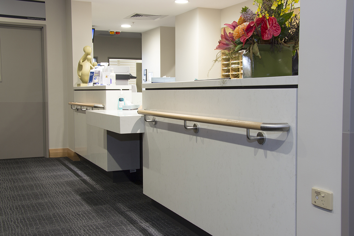 Hospital Interior Design - Wall Coverings and Hand Rails