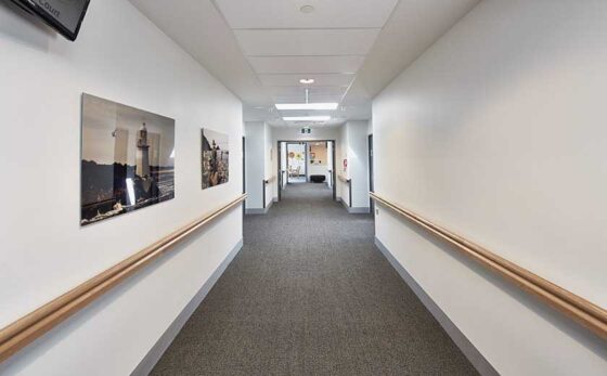 Hospital Interior Design - Wall Coverings and Hand Rails