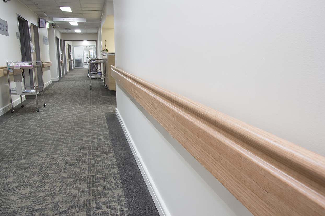 Hospital Interior Design - Wall Coverings and Hand Rails
