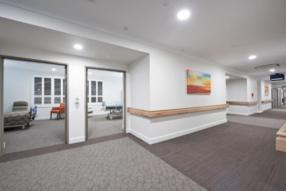 Hospital Interior Design - Wall Coverings and Hand Rails