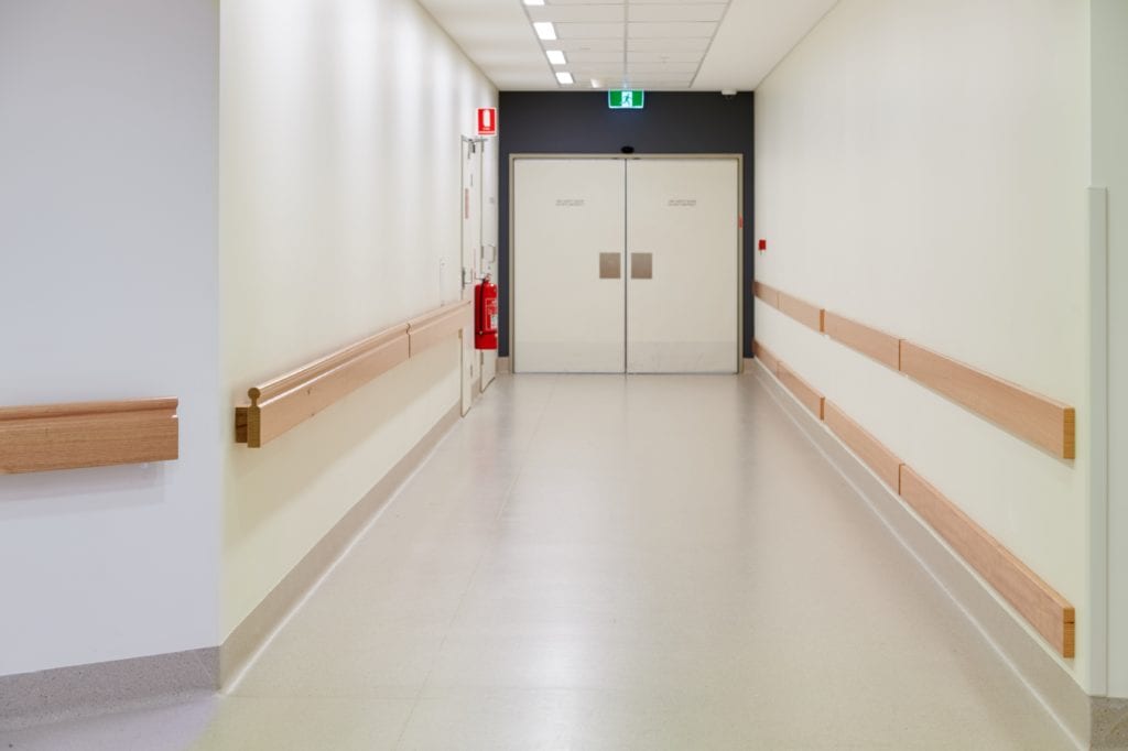 Hospital Interior Design - Wall Coverings and Hand Rails